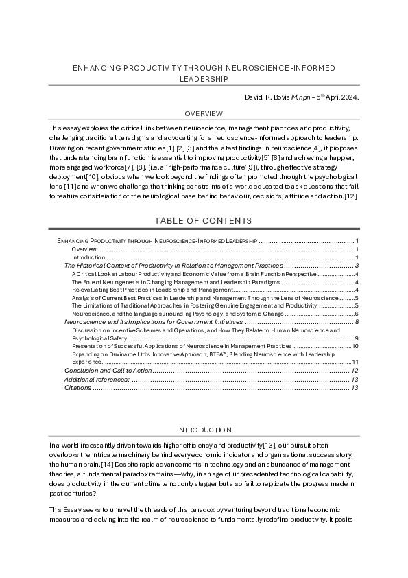 (PDF) ENHANCING PRODUCTIVITY THROUGH NEUROSCIENCE-INFORMED LEADERSHIP