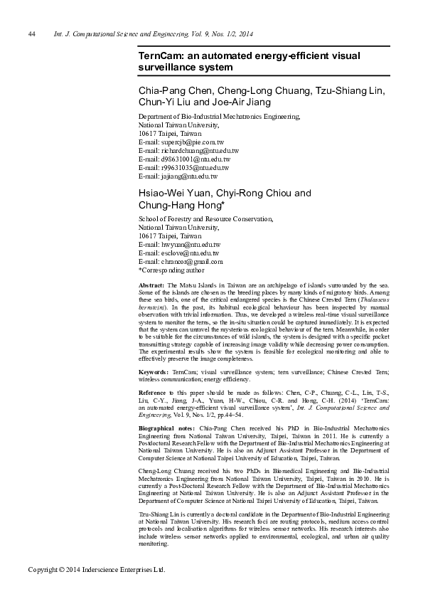 (PDF) TernCam: an automated energy-efficient visual surveillance system