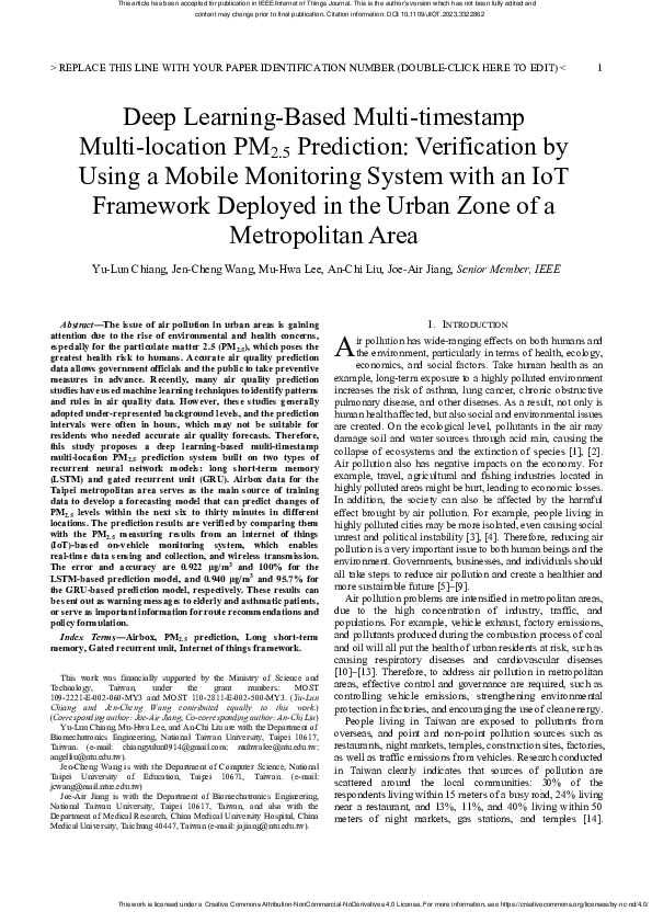 (PDF) LSTM and GRU Models for PM2.5 Forecasting