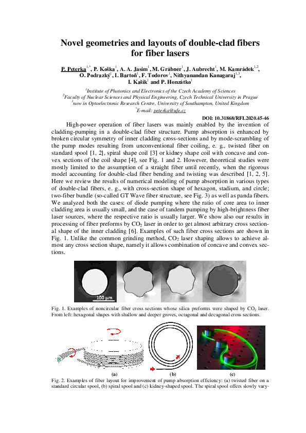 (PDF) Novel geometries and layouts of double-clad fibers for fiber lasers
