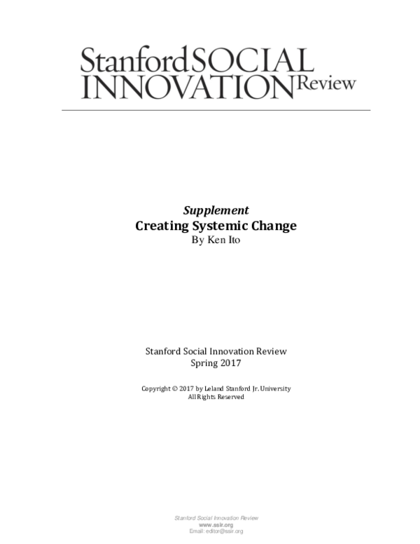 (PDF) Creating Systemic Change