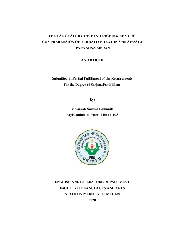 (PDF) The Use of Story Face in Teaching Reading Comprehension of ...