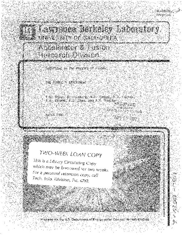 (PDF) The Tormac V experiment
