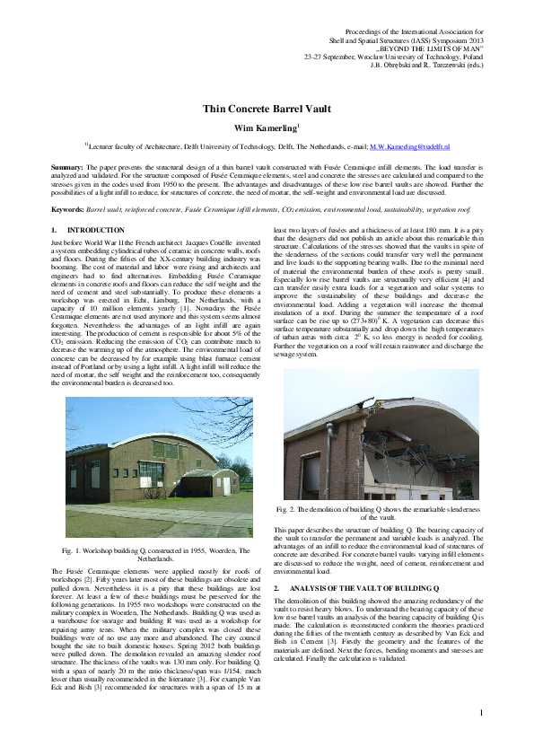 (PDF) Thin Concrete Barrel Vault