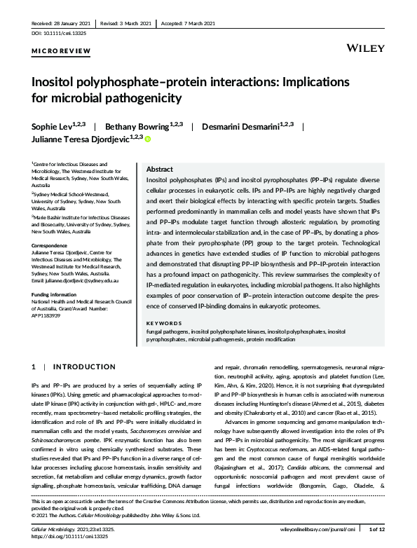 (PDF) Inositol polyphosphate–protein interactions: Implications for ...
