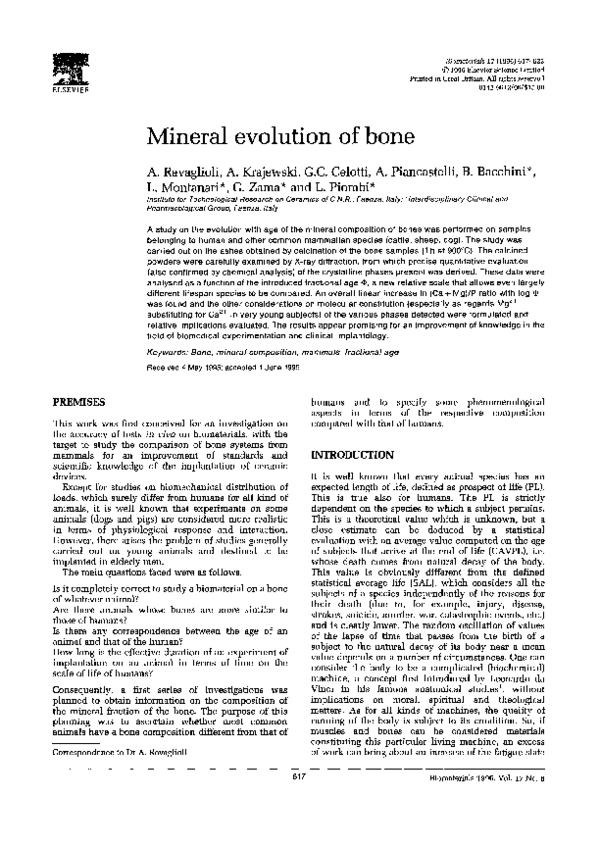 (PDF) Mineral evolution of bone