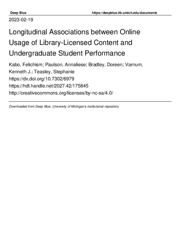 (PDF) Longitudinal Associations between Online Usage of Library ...