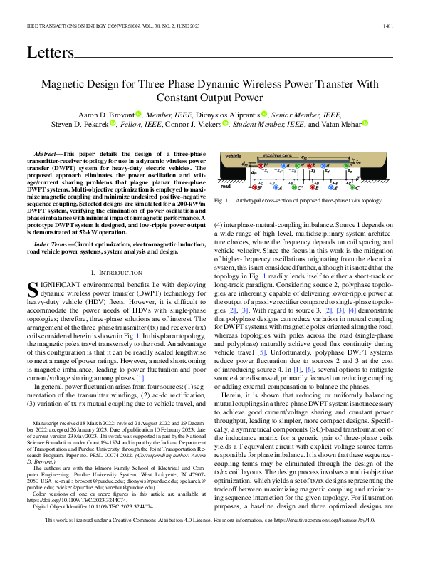 (PDF) Magnetic Design for Three-Phase Dynamic Wireless Power Transfer ...