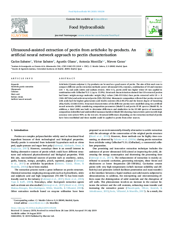 (PDF) Ultrasound-assisted extraction of pectin from Citrus limetta ...