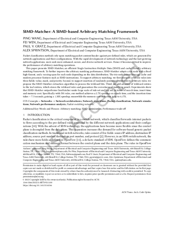 (PDF) SIMD-Matcher: A SIMD-based Arbitrary Matching Framework