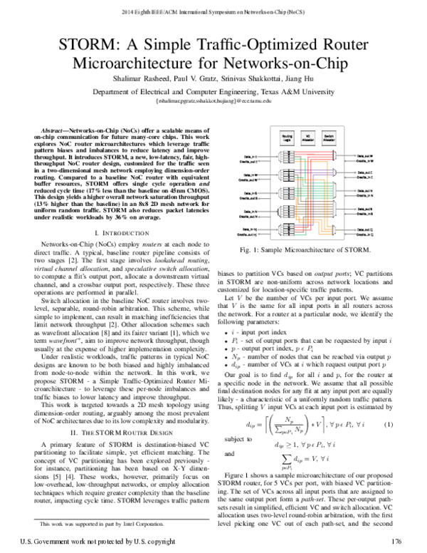 (PDF) STORM: A Simple Traffic-Optimized Router Microarchitecture for ...