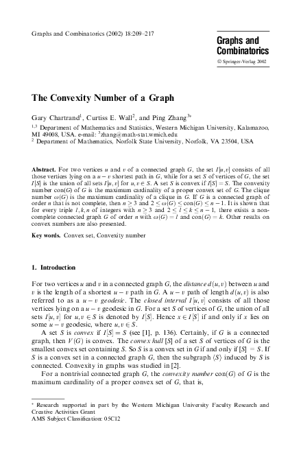 (PDF) The Convexity Number of a Graph