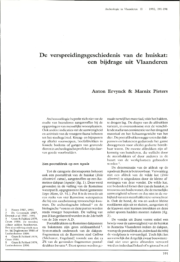 (PDF) De verspreidingsgeschiedenis van de huiskat: een bijdrage uit ...