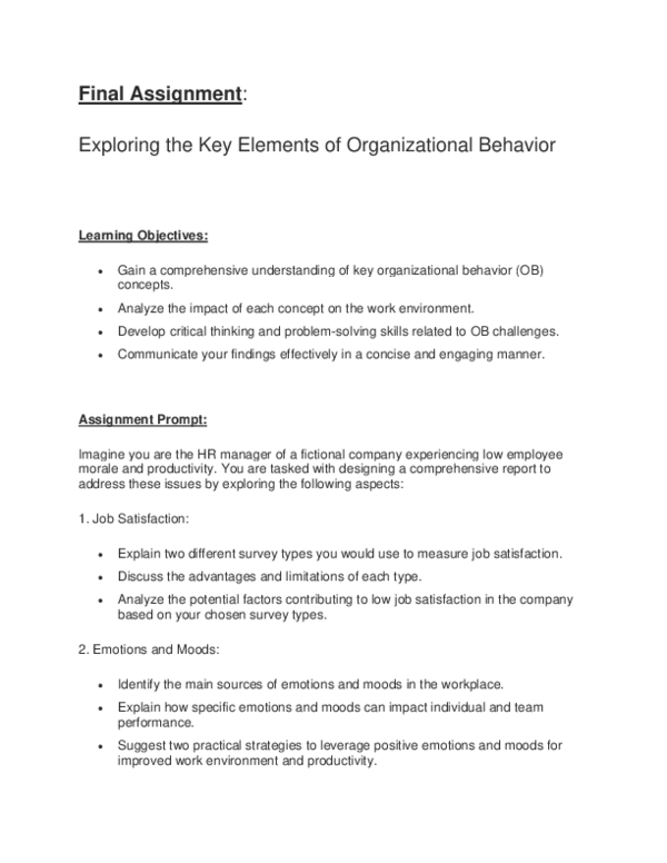 (PDF) Exploring the Key Elements of Organizational Behavior