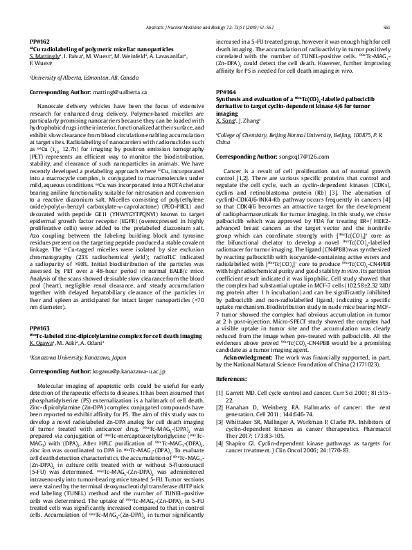 (PDF) 64Cu radiolabeling of polymeric micellar nanoparticles | Michael ...