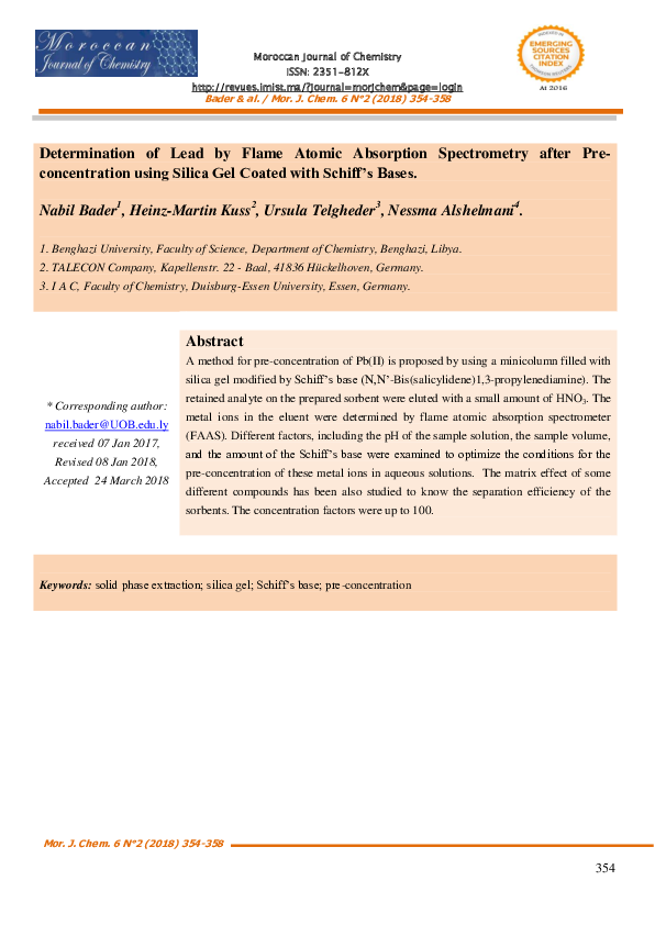 (PDF) Moroccan Journal of Chemistry Determination of Lead by Flame ...