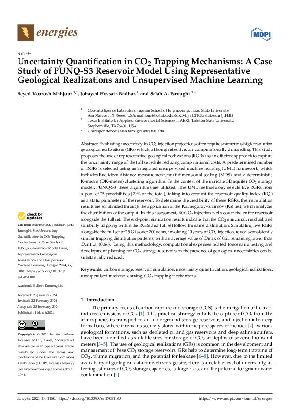 (PDF) Uncertainty Quantification in CO2 Trapping Mechanisms: A Case ...