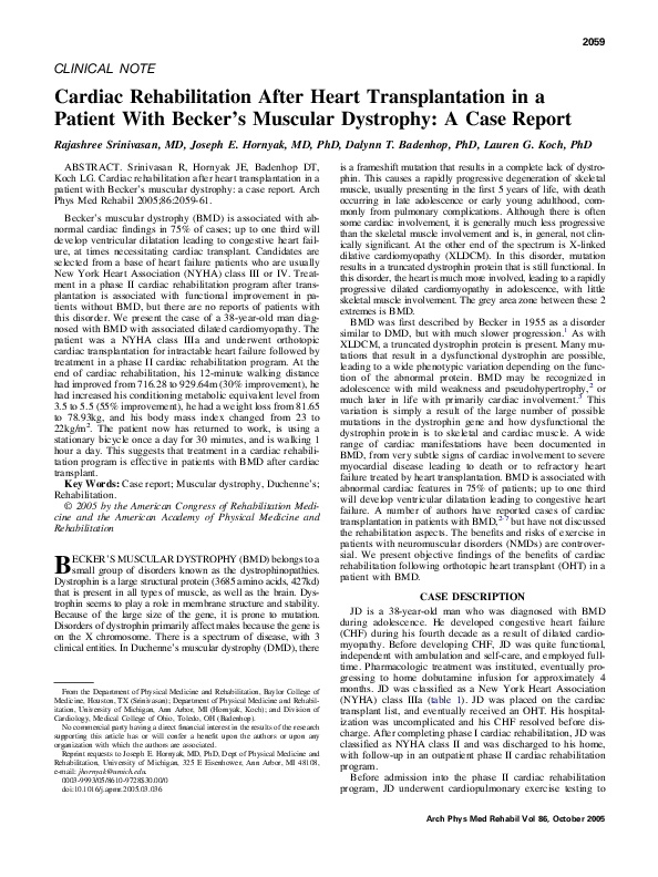 (PDF) Cardiac Rehabilitation After Heart Transplantation in a Patient ...