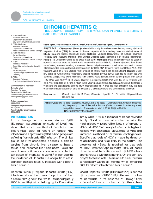 (PDF) Chronic Hepatitis C