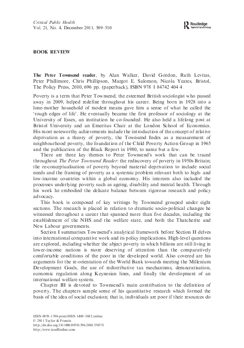 (PDF) The Peter Townsend reader, by Alan Walker, David Gordon, Ruth ...