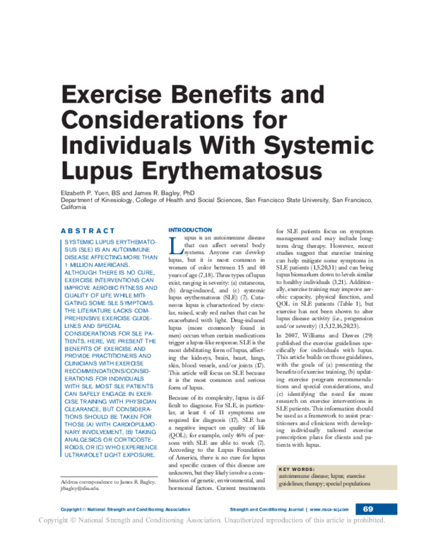 (PDF) Exercise Benefits and Considerations for Individuals With ...
