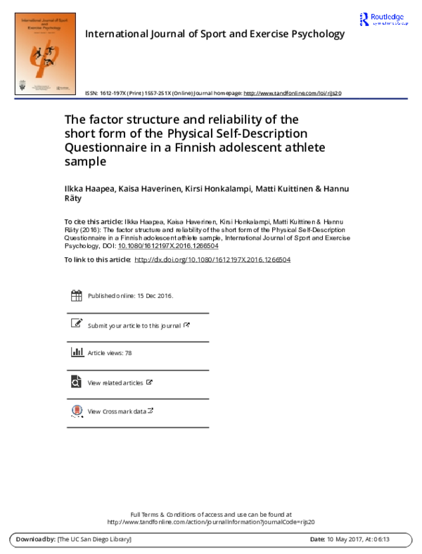 (PDF) The factor structure and reliability of the short form of the ...
