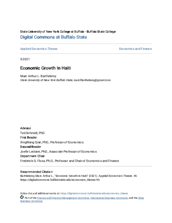 (PDF) Economic Growth In Haiti
