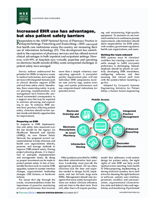 (PDF) Increased EHR use has advantages, but also patient safety barriers