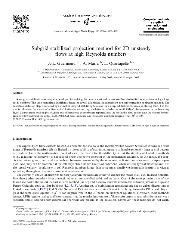 (PDF) The capability of finite element-based Galerkin methods to solve the incompressible Navier ...