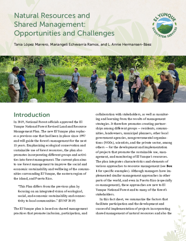 (PDF) Natural Resources and Shared Management: Opportunities and Challenges