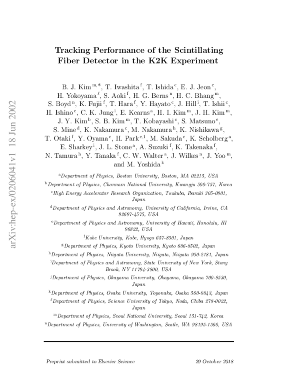 (PDF) Tracking performance of the scintillating fiber detector in the ...