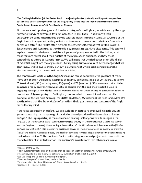 (PDF) An Exploration of riddles in the context of Old English ...