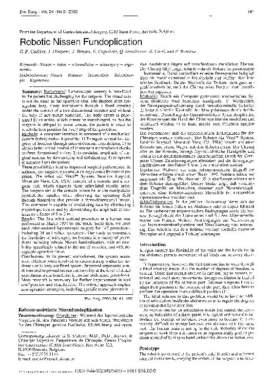 (PDF) Robotic Nissen Fundoplication