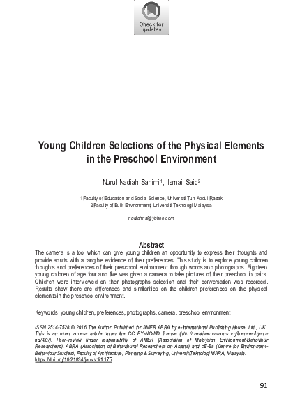 (PDF) Young Children Selections of the Physical Elements in the ...