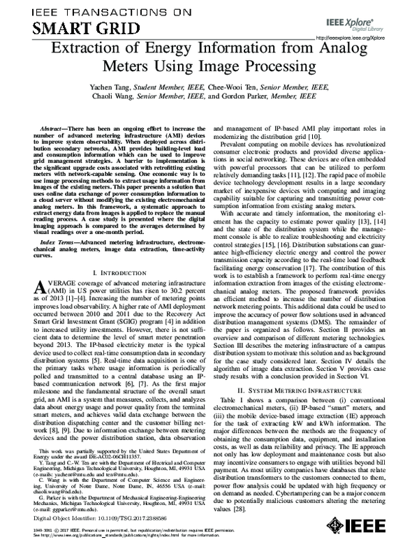 (PDF) Extraction of Energy Information From Analog Meters Using Image ...