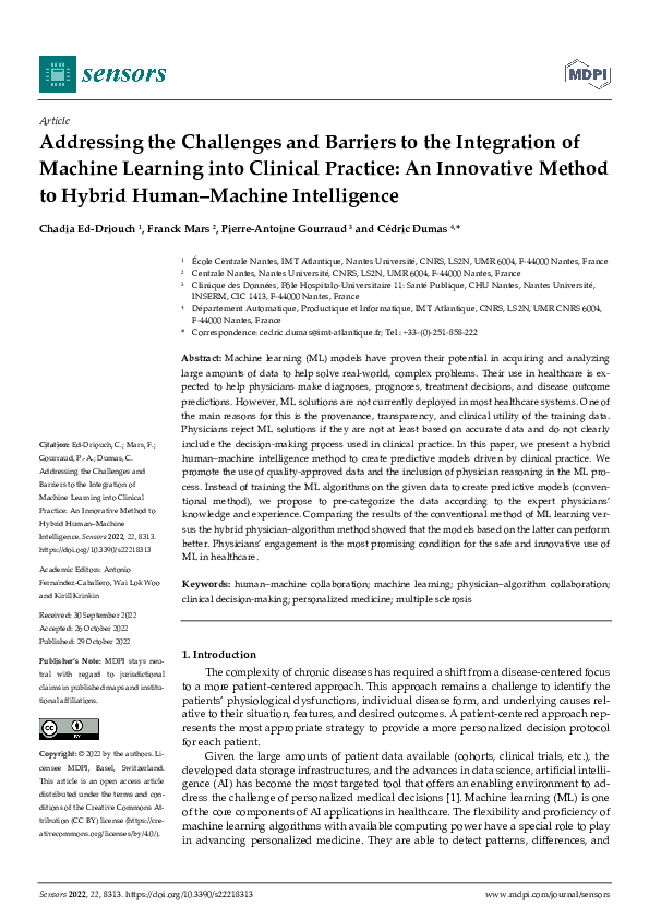 (PDF) Addressing the Challenges and Barriers to the Integration of Machine Learning into ...