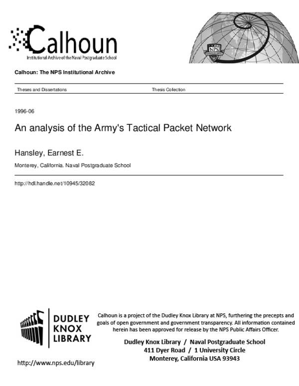 (PDF) An Analysis of the Army's Tactical Packet Network