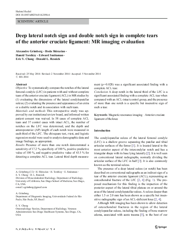 (PDF) Deep lateral notch sign and double notch sign in complete tears ...