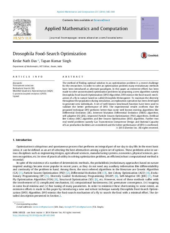 (PDF) Drosophila Food-Search Optimization