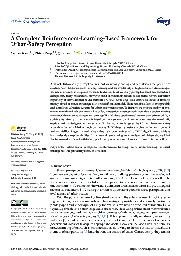 (PDF) A Complete Reinforcement-Learning-Based Framework for Urban ...