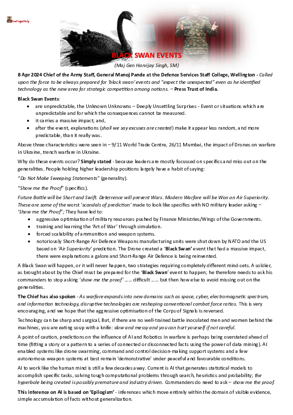 (PDF) BLACK SWAN EVENTS