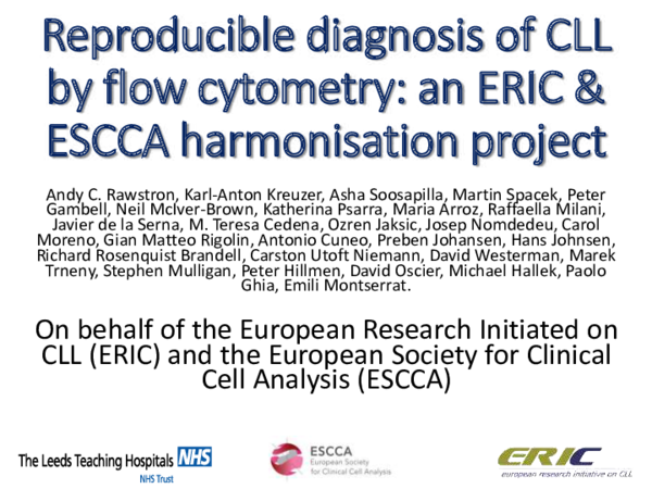 (PDF) Reproducible diagnosis of CLL by flow cytometry: an ERIC & ESCCA ...