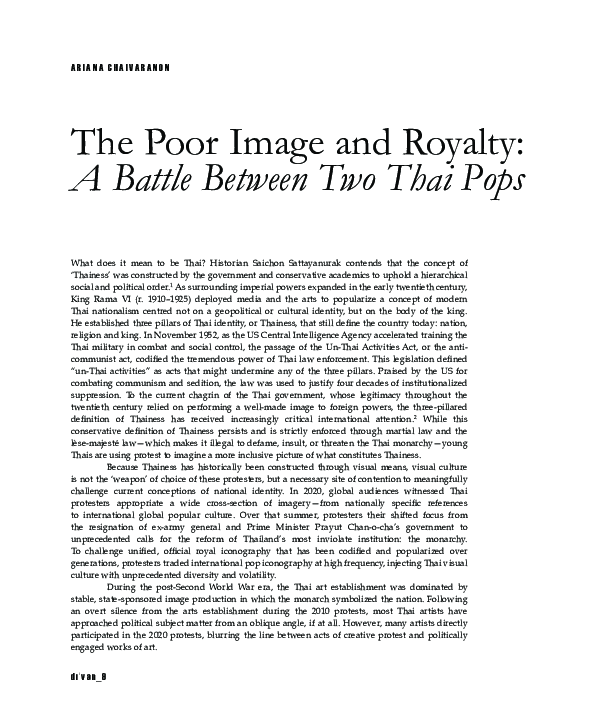 (PDF) The Poor Image and Royalty: A Battle Between Two Thai Pops