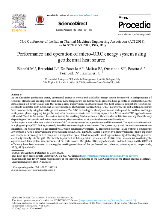 (PDF) Performance and operation of micro-ORC energy system using ...