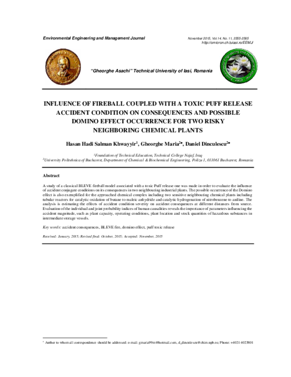 (PDF) Influence of Fireball Coupled with a Toxic Puff Release Accident ...