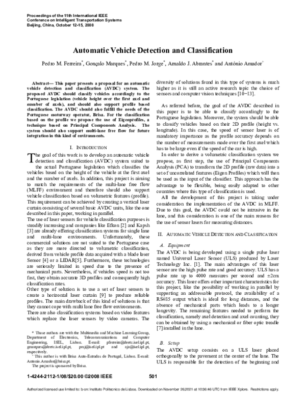 (PDF) Automatic Vehicle Detection and Classification