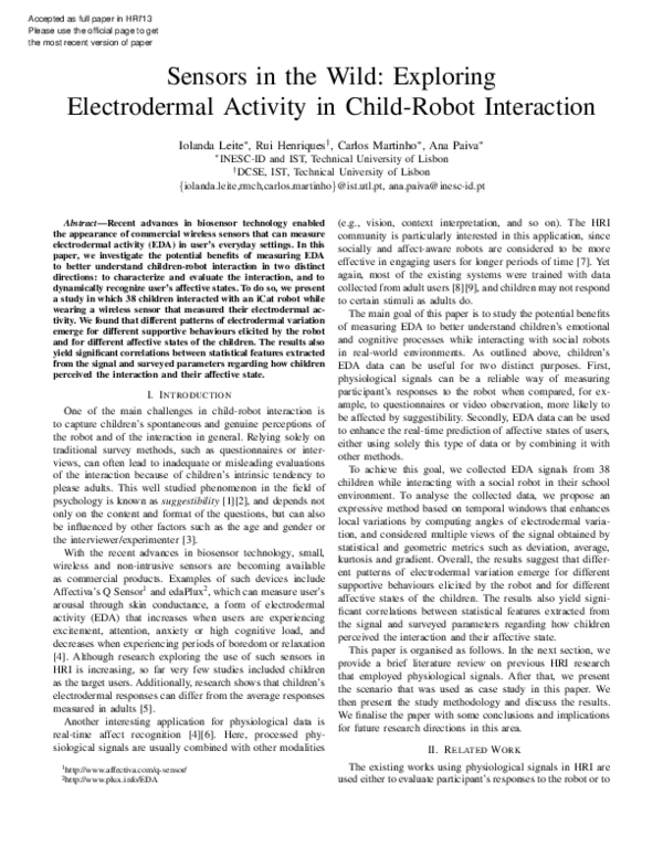 (PDF) Sensors in the wild: Exploring electrodermal activity in child ...