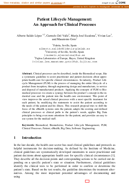 (PDF) Patient Lifecycle Management: An Approach for Clinical Processes ...