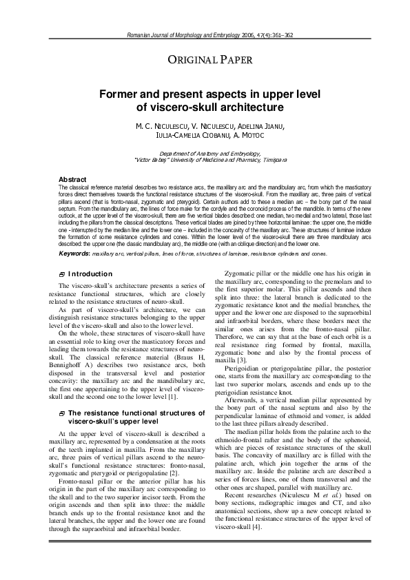 (PDF) Revisiting Viscero-Skull Architecture