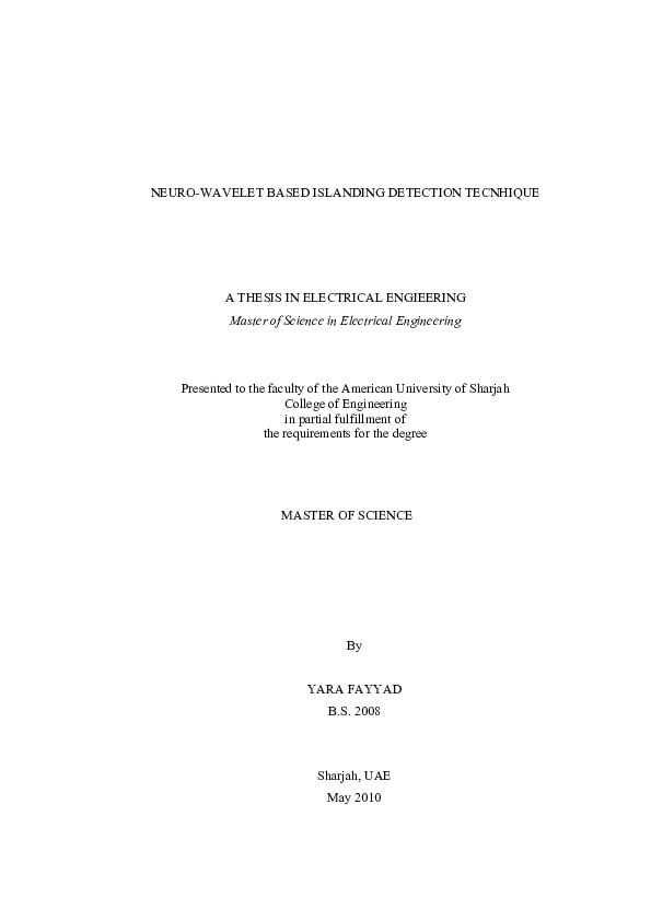 (PDF) Neuro-wavelet based islanding detection technique | Yara Fayyad - Academia.edu
